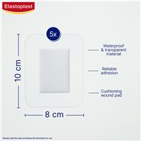 Buy Elastoplast Waterproof Dressing XXL 8cm x 10cm 5 Pack Online at Chemist Warehouse®