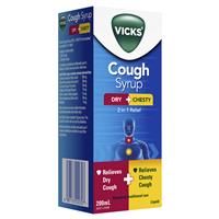 Buy Vicks Cough Syrup Dry + Chesty 200ml Online at Chemist Warehouse®