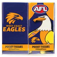 Buy AFL Mascot Pocket Tissues West Coast 4 Pack Online at Chemist ...