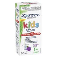 Buy Zyrtec Kids Antihistamine Allergy & Hayfever Oral Liquid Grape 60mL ...