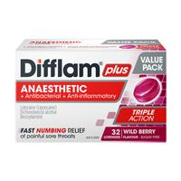 Buy Difflam Plus Anaesthetic Sugar Free Wild Berry 32 Lozenges Online ...