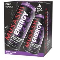 Buy Musashi Purple Grape Energy Drinks 500ml x 4 Pack Online at Chemist ...