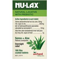 Buy Nulax Natural Laxative Tablets With Prebiotic Senna + Aloe 180 ...