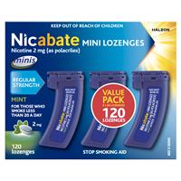 Buy Nicabate Minis 2mg 120 Lozenges Exclusive Size Online at Chemist ...