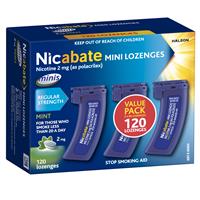 Buy Nicabate Minis 2mg 120 Lozenges Exclusive Size Online at Chemist ...