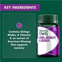 Buy Nature's Own Mind Memory & Energy 50 Tablets Online at Chemist ...
