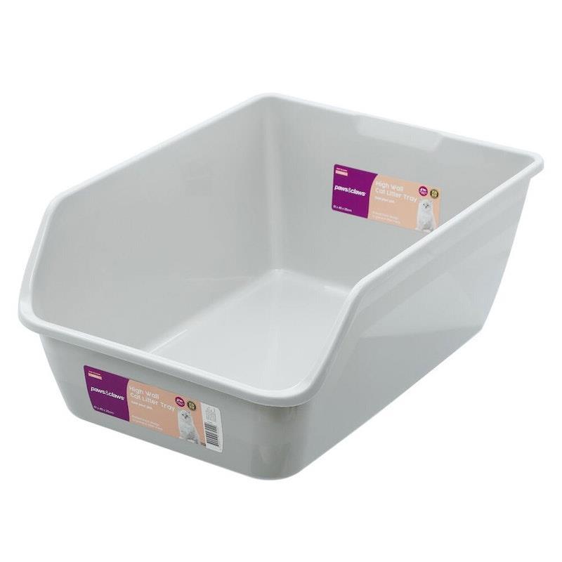 Buy Paws & Claws High Wall Cat Litter Tray - Grey 1pc online at Chemist ...