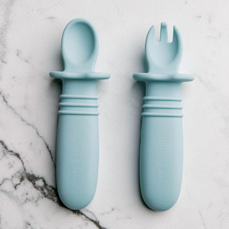 Buy Starting Solids Australia Selfie Spoon + Fork Blue Lemonade Online ...