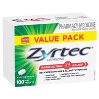 Buy Zyrtec Antihistamine Allergy & Hayfever Mini Tablets 100 Pack ...