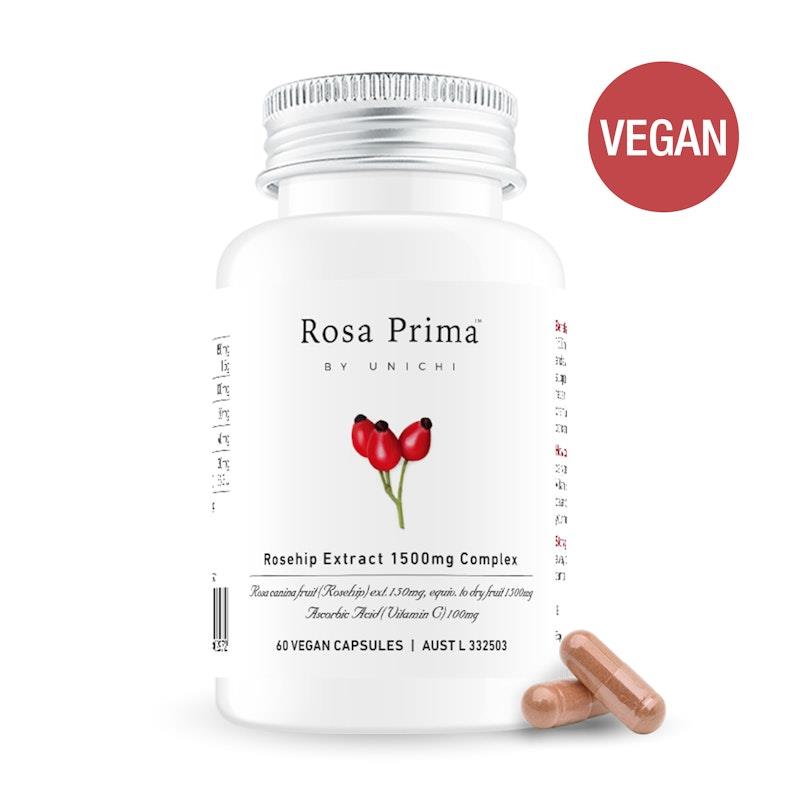 Buy Unichi Rosa Prima Rosehip Extract 1500mg Complex 60 Vegan Capsules ...