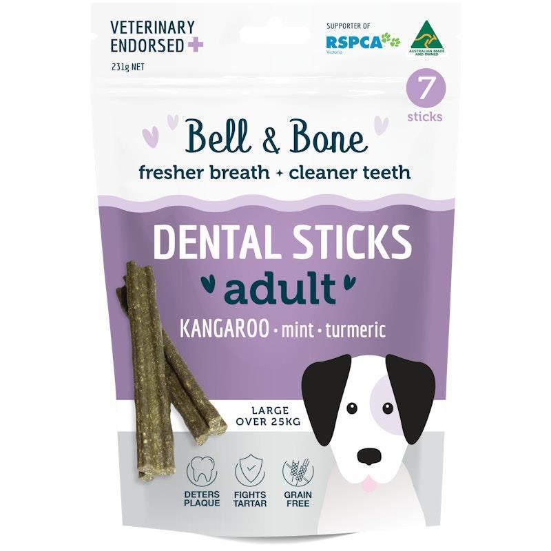 Buy Bell & Bone Kangaroo, Mint and Turmeric Dental Sticks Large online ...