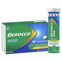 Buy Berocca Mind Citrus 20 Effervescent Tablets Online at Chemist ...