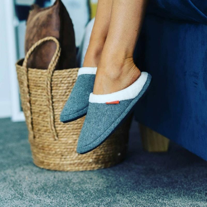 Buy Archline Slippers Slip-On Arch Support Comfort Grey Marl Size 47 ...
