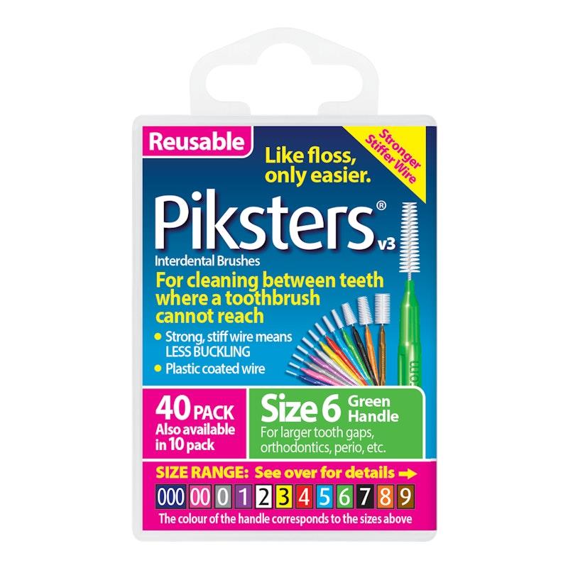 Buy Piksters Interdental Brushes Green Size 6 40pk Online at Chemist ...