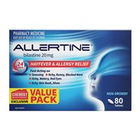 Buy Allertine 20mg 80 Tablets Exclusive Size Online at Chemist Warehouse®
