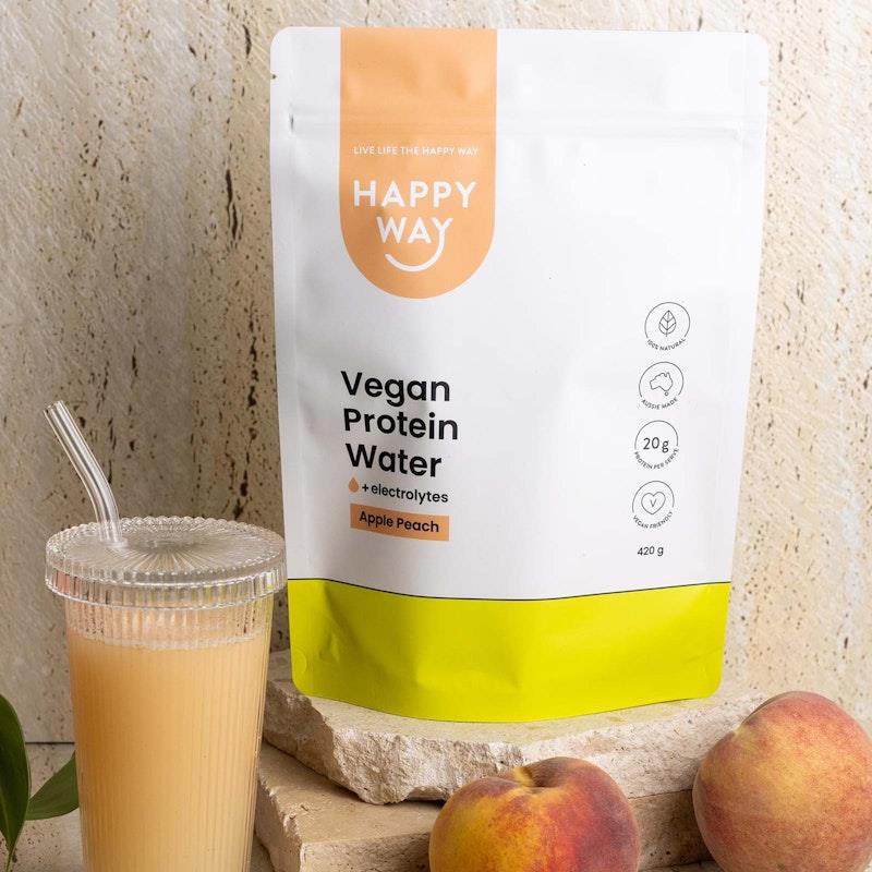 Buy Happy Way Apple Peach Vegan Protein Water Powder 420g Online at ...
