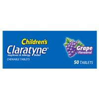 Buy Claratyne Childrens Grape 50 Chewable Tablets Online at Chemist ...