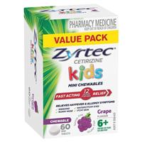 Buy Zyrtec Kids Chewable Grape 60 Tablets Online at Chemist Warehouse®