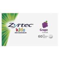 Buy Zyrtec Kids Chewable Grape 60 Tablets Online at Chemist Warehouse®