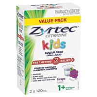 Buy Zyrtec Kids Liquid Grape 240ml Online at Chemist Warehouse®