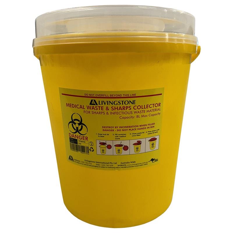 Buy Livingstone Needles Sharps Waste Collector 8L online at Chemist ...