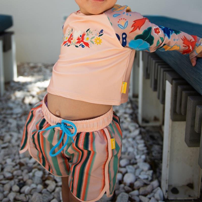 Buy tyoub Kids Long Sleeved Cropped Rash Vest Phoenix Print | Vanilla ...