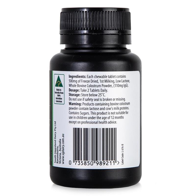 Buy SGD Low Lactose Chewable Colostrum Tablets 110mg IgG (Natural ...