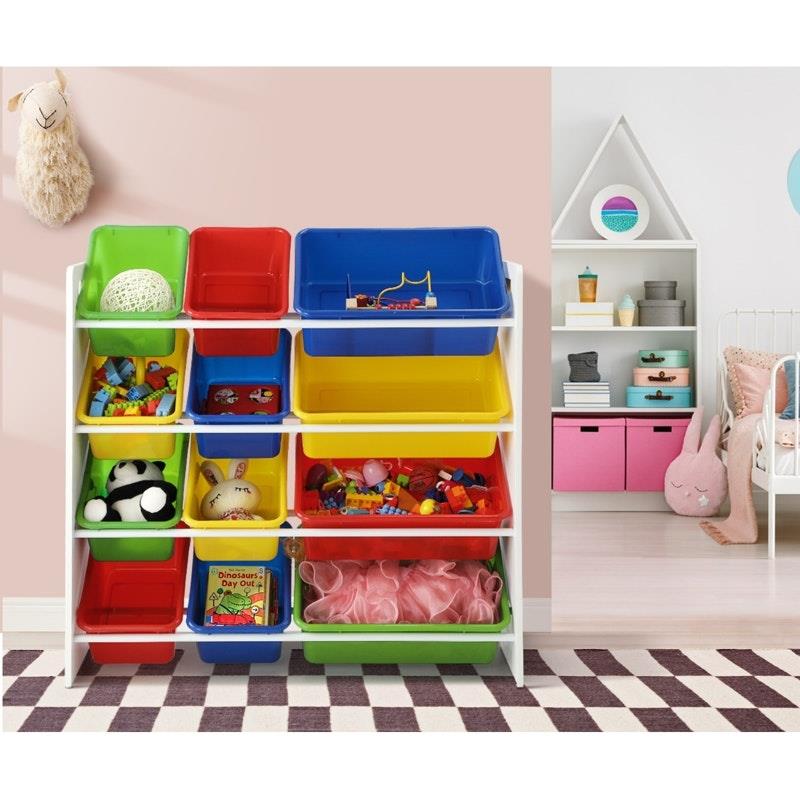Buy Oikiture Kids Toy Box Organiser 12 Bins Display Shelf Storage Rack ...