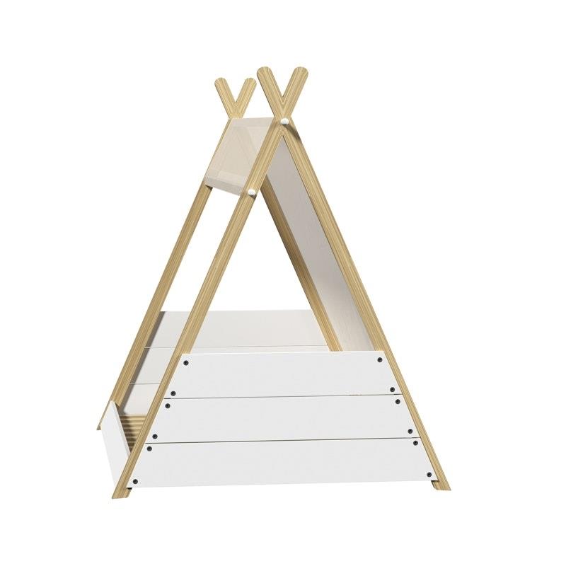 Buy Oikiture Kids Bed Frame Wooden Timber Single Canvas Teepee Bed ...