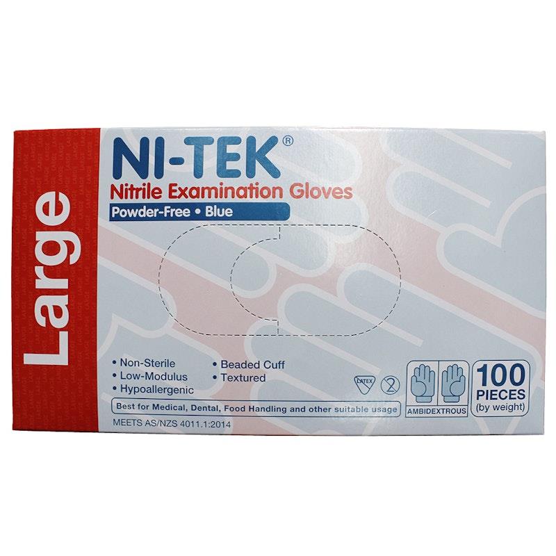 Buy NI-TEK Nitrile Powder Free Gloves Large 100 Pieces/Box Online at ...