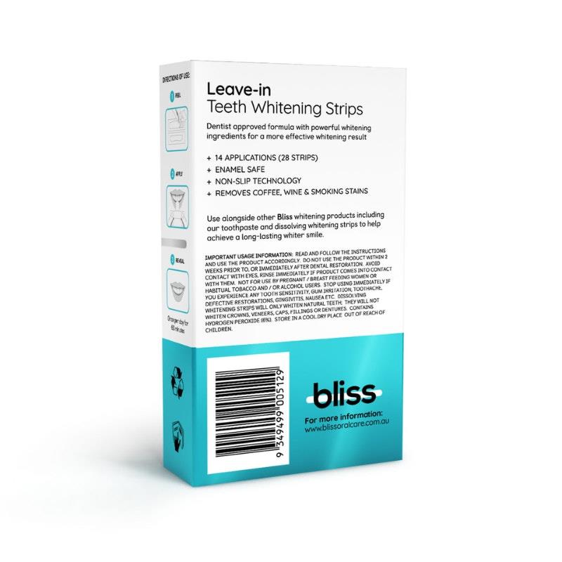 Buy bliss Leave-in Teeth Whitening Strips 28 Pack Online at Chemist Warehouse®