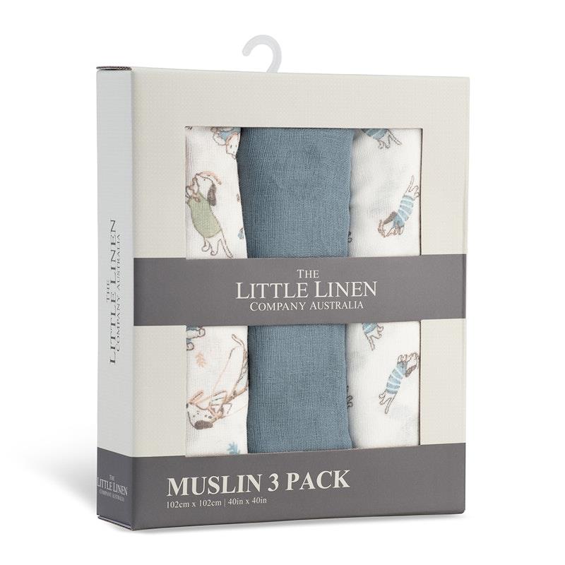 Buy The Little Linen Company Muslin 3pk Wrap Barklife Dog Online at ...
