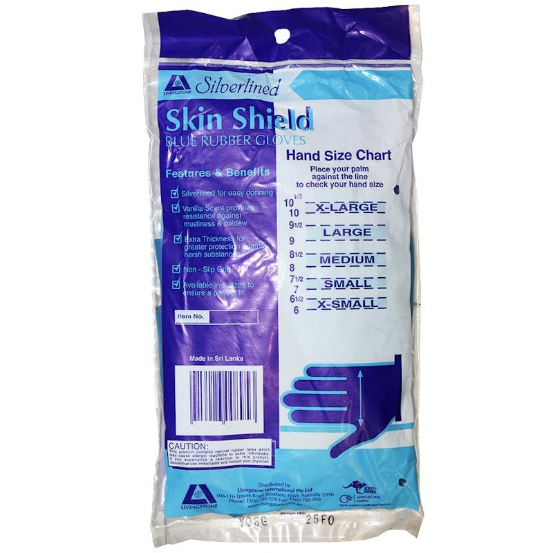 Buy Skin Shield Silver Lined Natural Rubber Gloves Vanilla Scented Pair ...