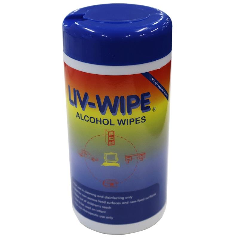 Buy Liv-Wipe Antibacterial 70% Isopropyl Alcohol 100 Wipes 1tub online ...