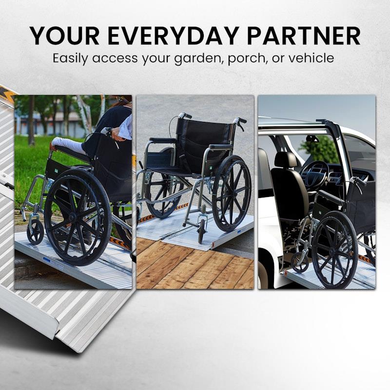 Buy Kartrite Aluminium Foldable Wheelchair Ramp R01 3 Feet Online at ...
