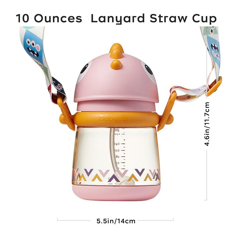 Buy Bc Babycare T-REX TOBY Weighted Straw Sippy Cup 300ml (with Strap) Rose Online at Chemist ...