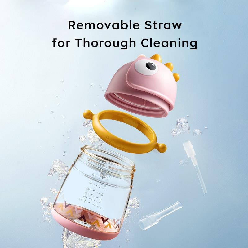 Buy Bc Babycare T-REX TOBY Weighted Straw Sippy Cup 300ml (with Strap) Rose Online at Chemist ...