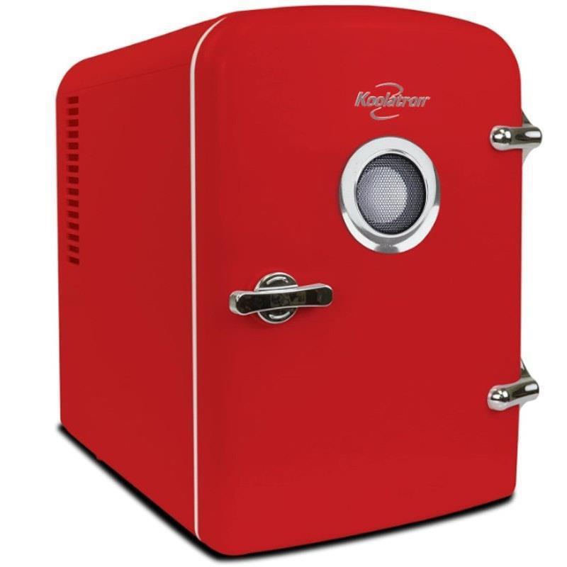 Buy Koolatron Portable Retro Mini Fridge with Bluetooth Speaker Red 4 ...