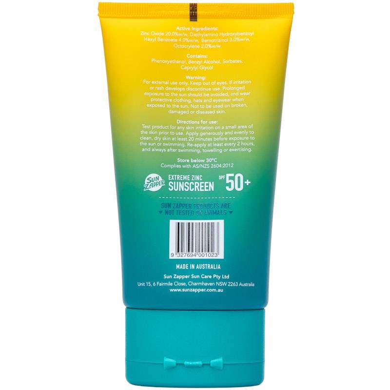 Buy SUN ZAPPER Extreme Zinc Sunscreen Lotion SPF 50+ 90ml Online at ...