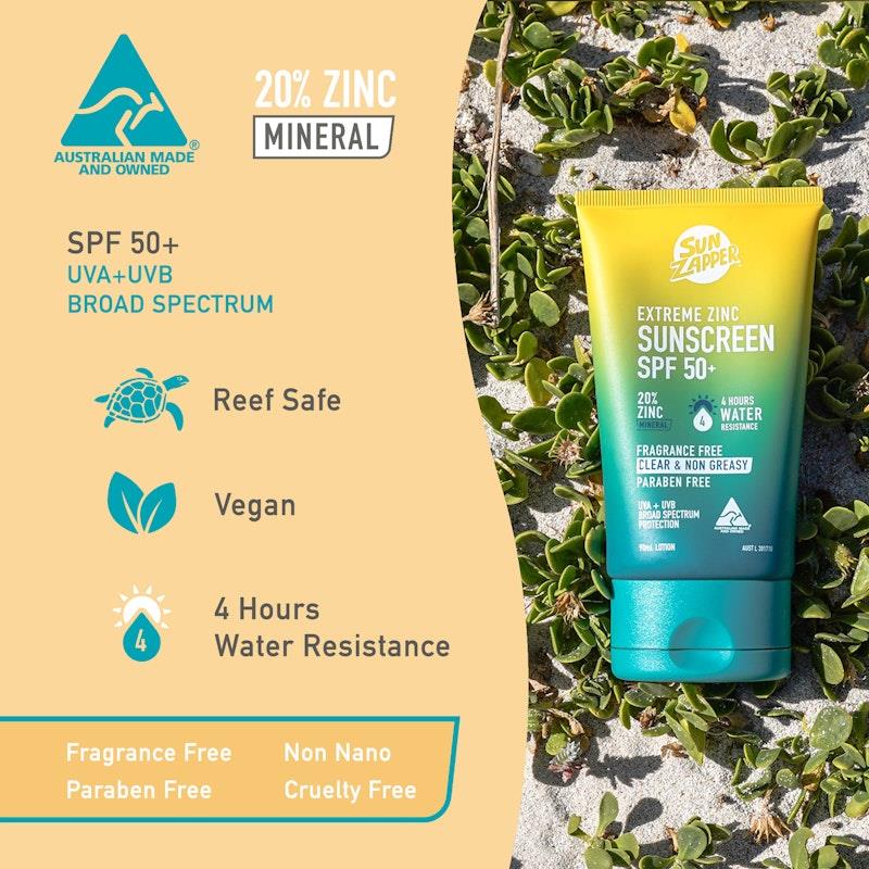 Buy SUN ZAPPER Extreme Zinc Sunscreen Lotion SPF 50+ 90ml Online at ...