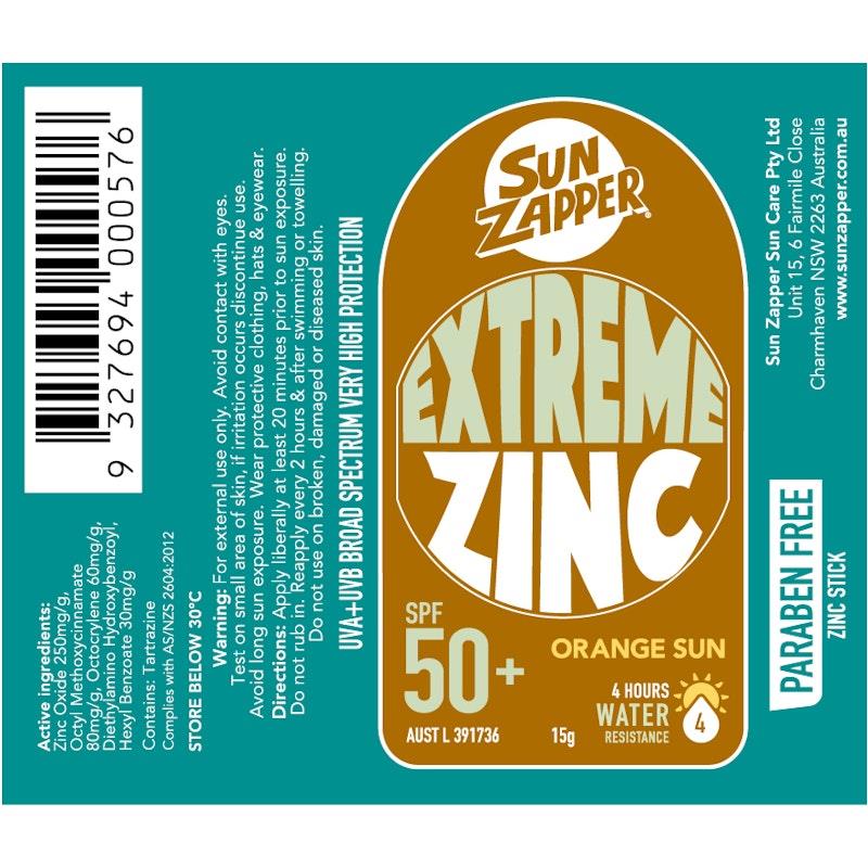 Buy SUN ZAPPER Extreme Zinc Stick SPF 50+ Orange Sun 15g Online at ...