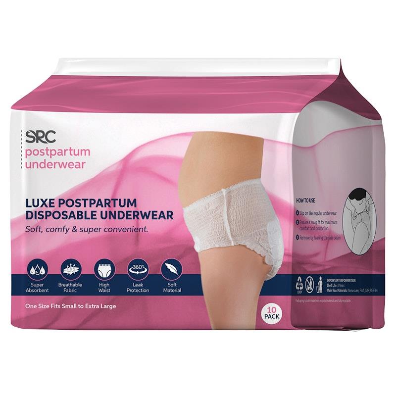 Buy SRC Postpartum Disposable Underwear-10 Pack One Size Online at ...
