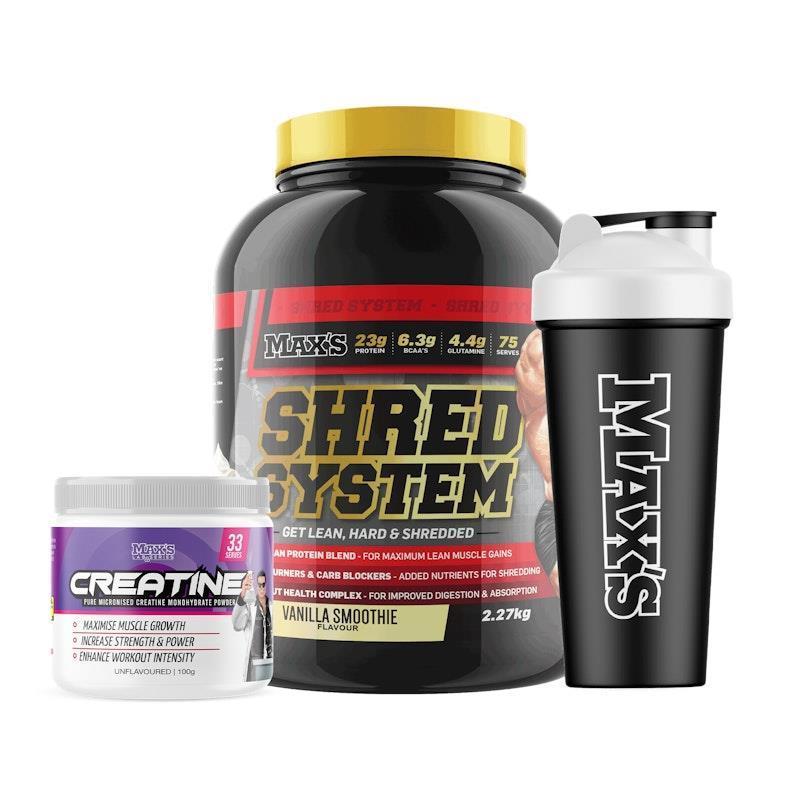 Buy MAX'S Shred System 2.27kg - Vanilla Smoothie Bundle online at Chemist Warehouse
