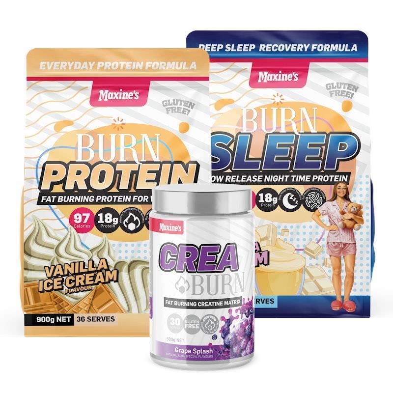 Buy Maxine's Burn Lean & Tone 900g - Vanilla Ice Cream Bundle online at ...