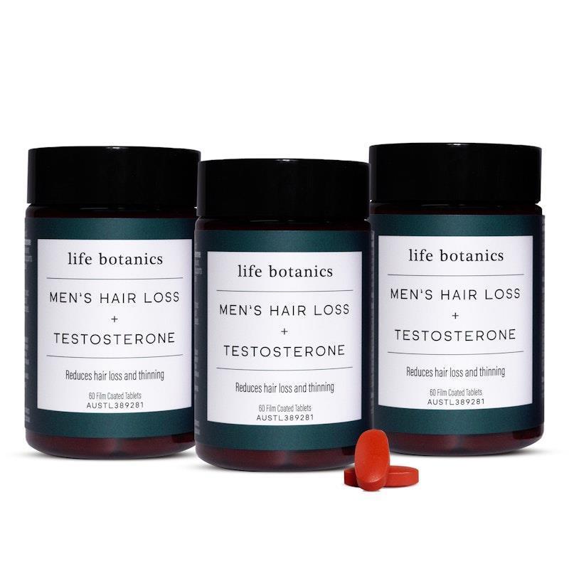 Buy Life Botanics Men's Hair Loss + Testosterone 3x60 Pack online at ...