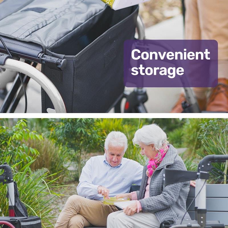 Buy Equipmed Foldable Aluminium Walking Frame Rollator Silver Online at ...