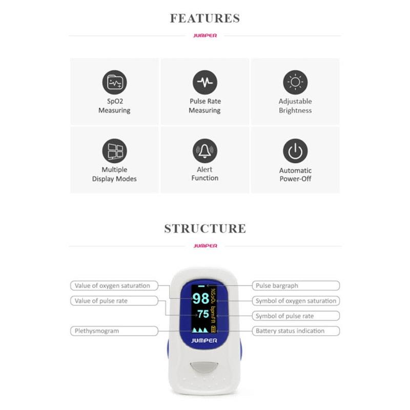 Buy Jumper Finger Pulse Oximeter with Alarm Feature 1Unit Online at ...