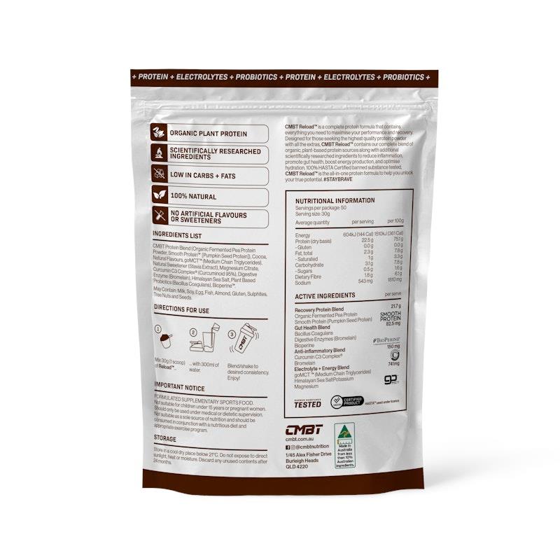 Buy CMBT Reload Protein Powder Double Chocolate 1.5kg Online at Chemist ...