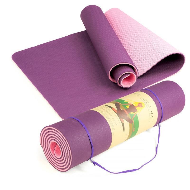 Buy Powertrain TPE Pilates Exercise Yoga Mat 8mm Dark Purple online at ...