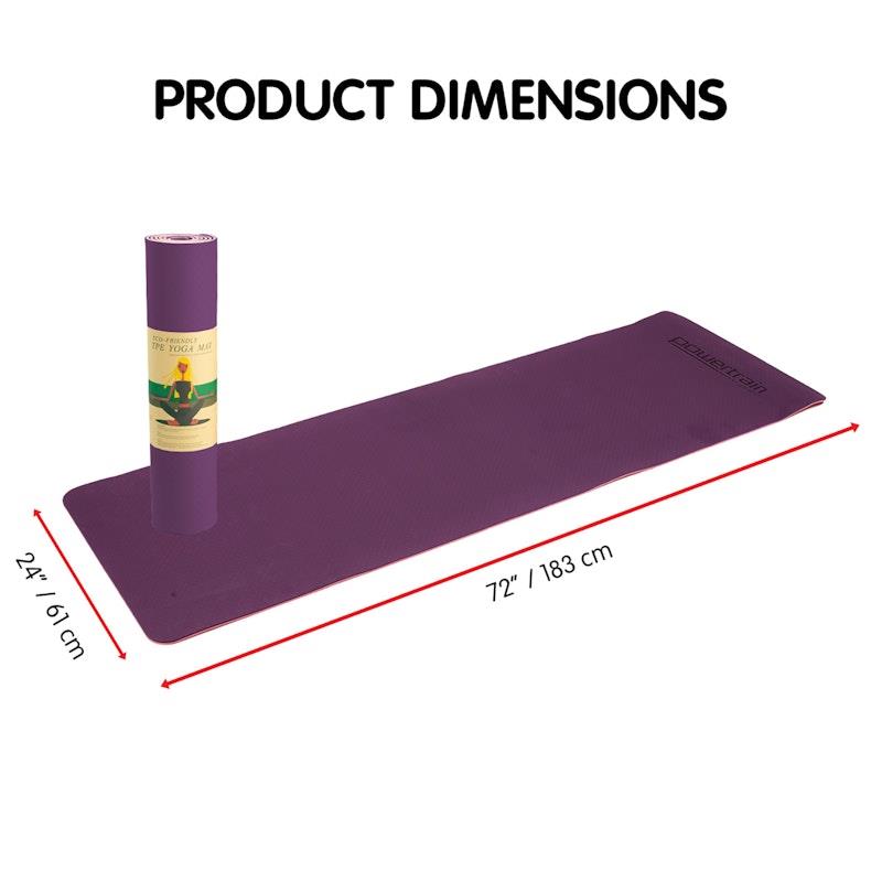 Buy Powertrain TPE Pilates Exercise Yoga Mat 8mm Dark Purple Online at ...